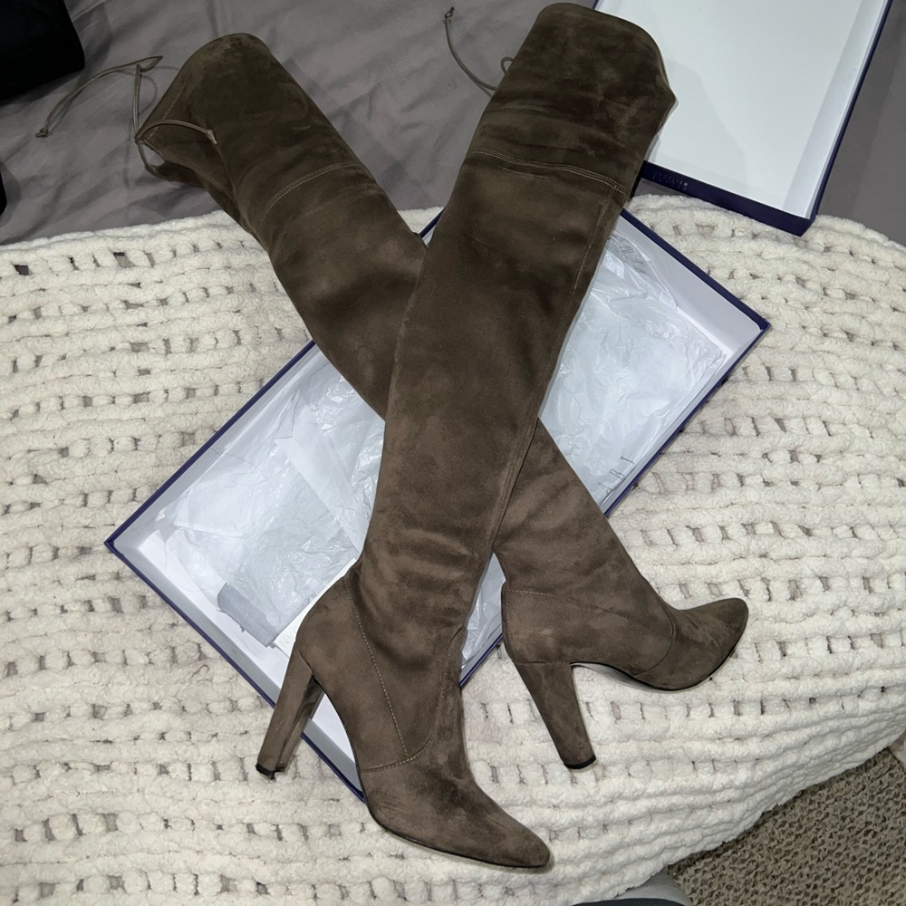 Stuart Weitzman All Legs Thigh High Suede Boot - Gem